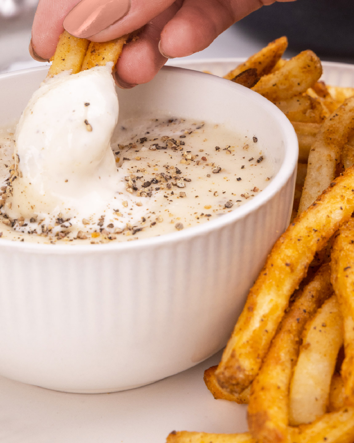 Cacio E Pepe Dip with Spicy Cracked Pepper Fries Cacio E Pepe Dip with Spicy Cracked Pepper Fries